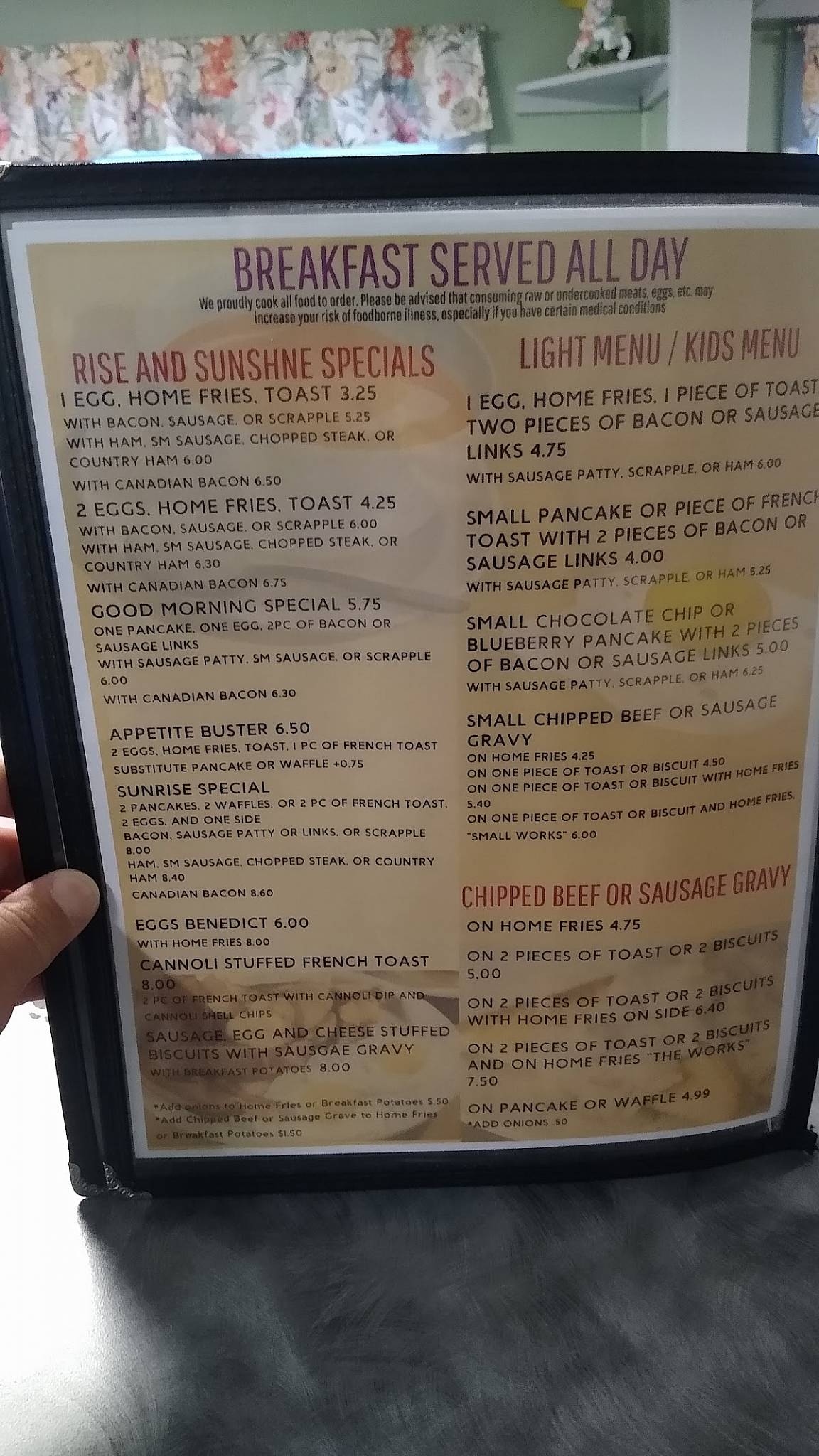 Menu at North 5th Street Diner restaurant, McSherrystown