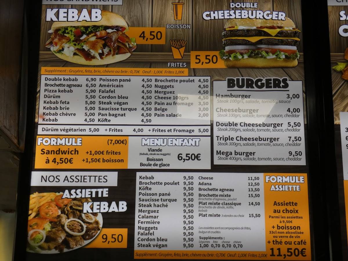 Menu au Tezel Metz Sablon Apéro Snack Restaurant Oriental Food, Metz