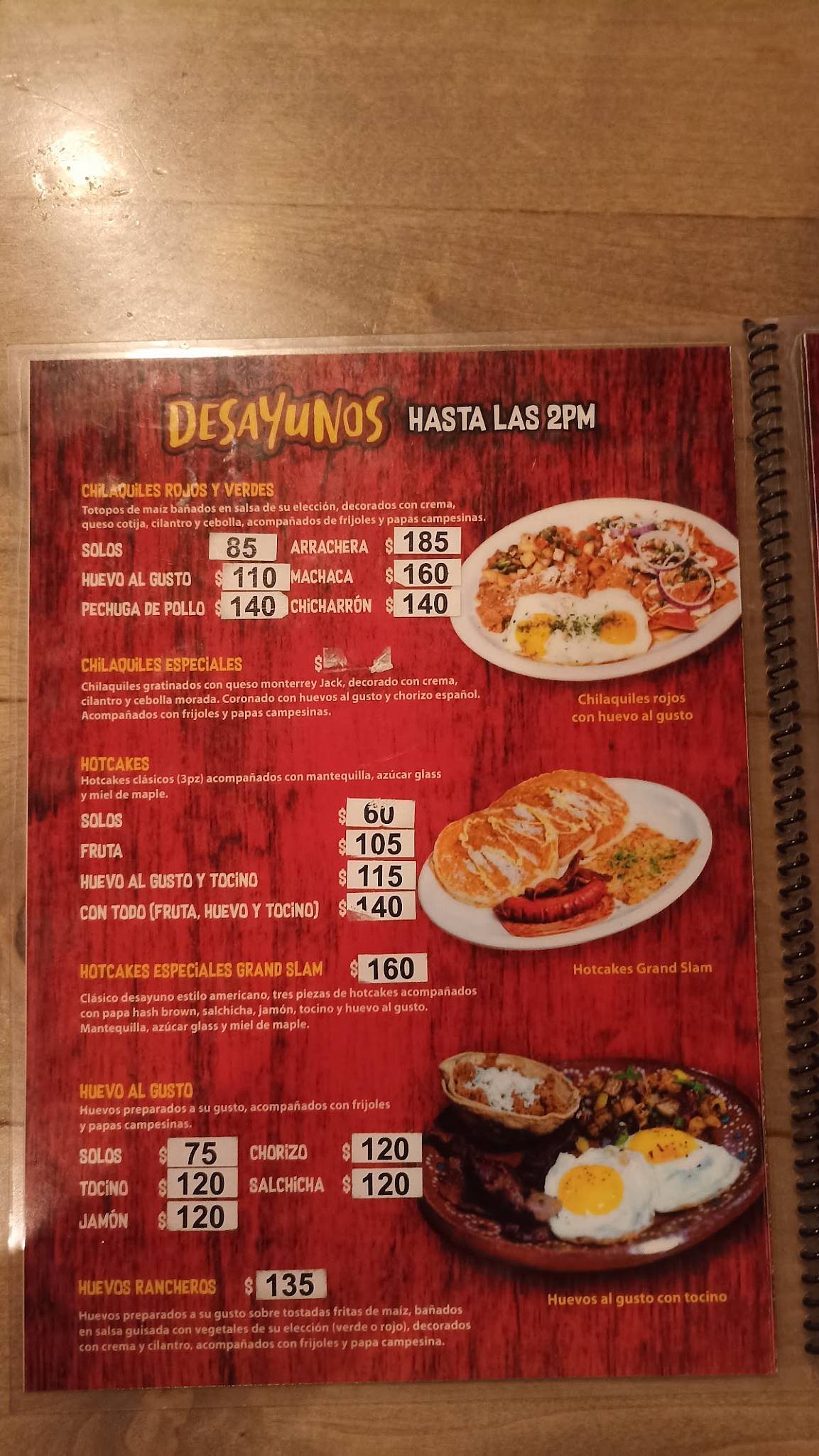 Carta del restaurante El Pirul Asadero, Mexicali