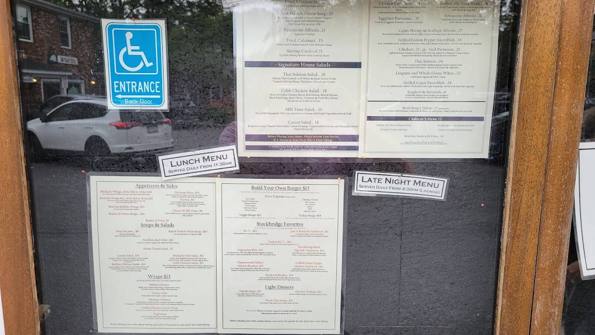 Menu at Michaels of Stockbridge pub & bar, Stockbridge