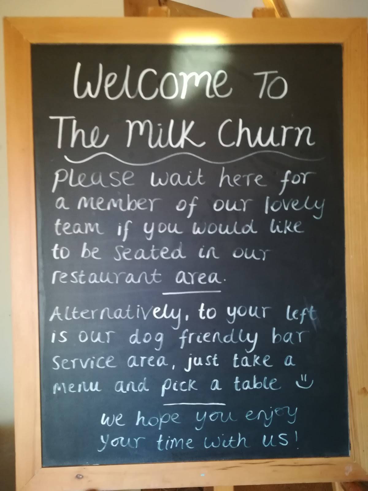 Menu at The Milk Churn restaurant, Melksham
