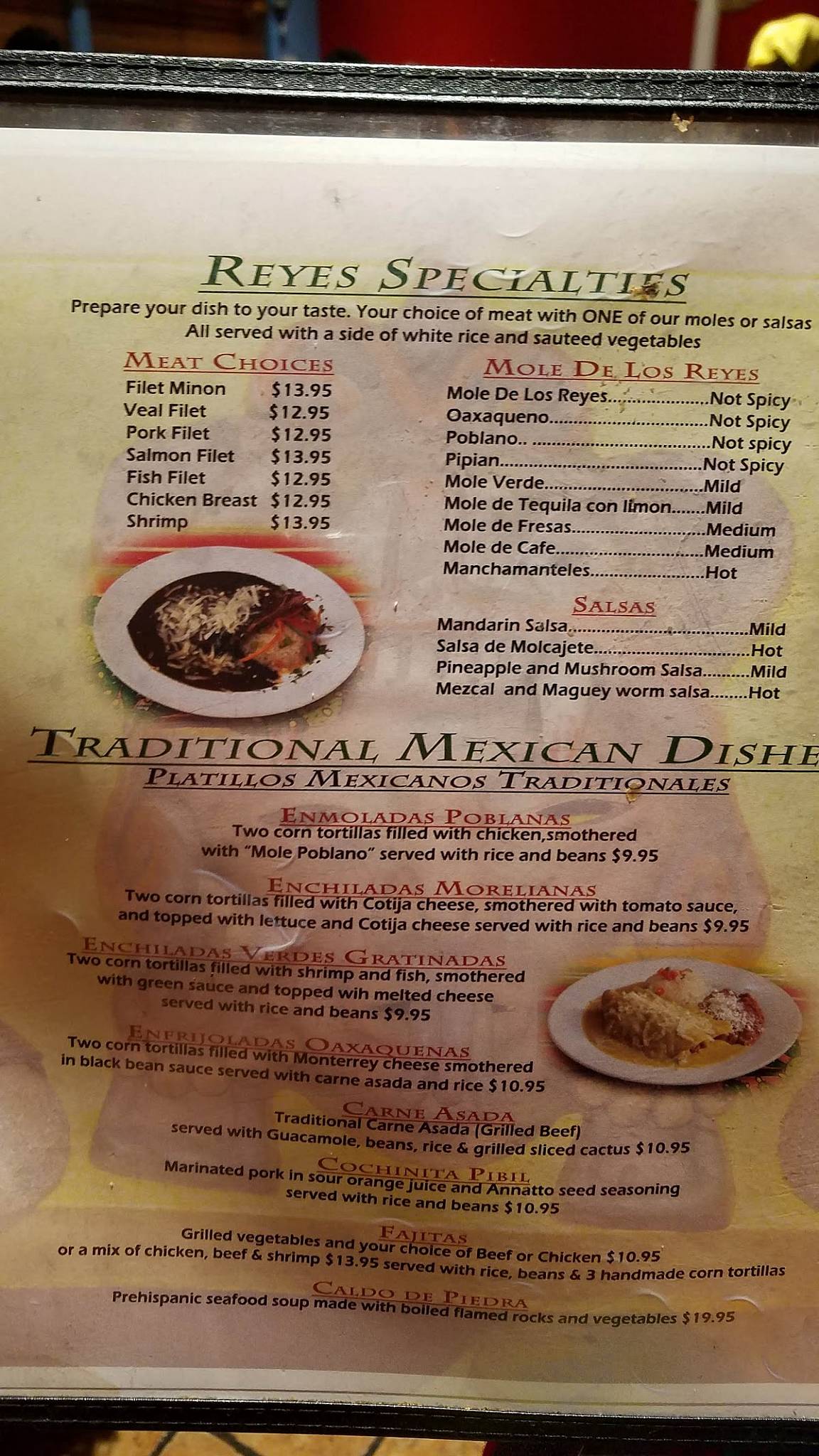 Menu at Mole Del Rey restaurant, Bell, Maywood Ave