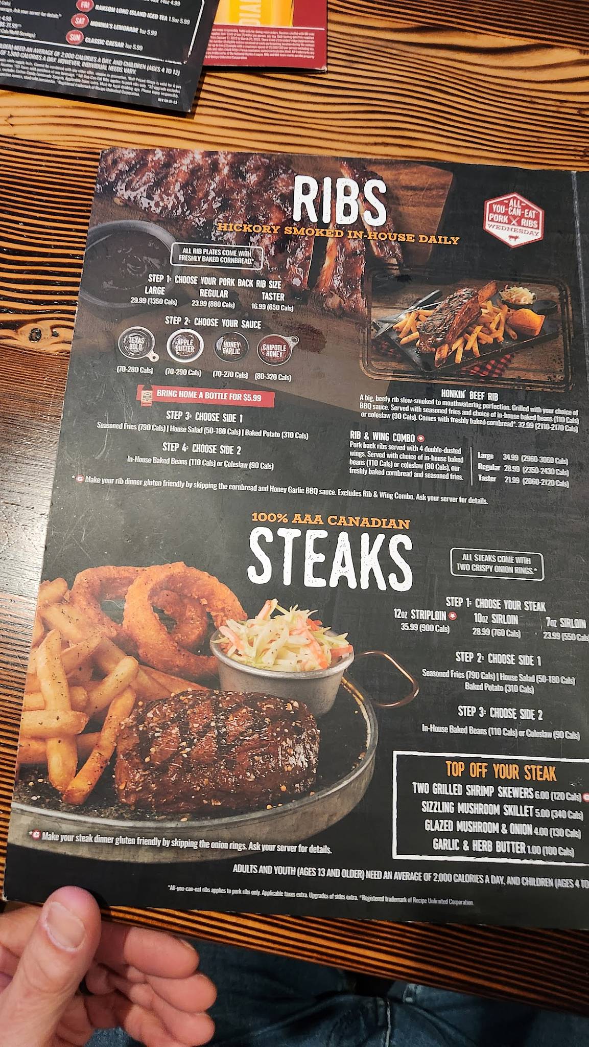 Menu at Montana’s BBQ & Bar, Belleville, 170 Bell Blvd
