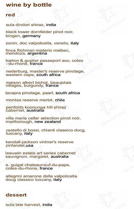 Menu at Trèsind Mumbai, Mumbai