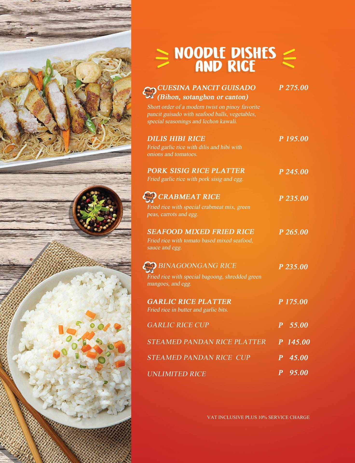 Menu at Cuesina Garden Bistro restaurant, Muntinlupa