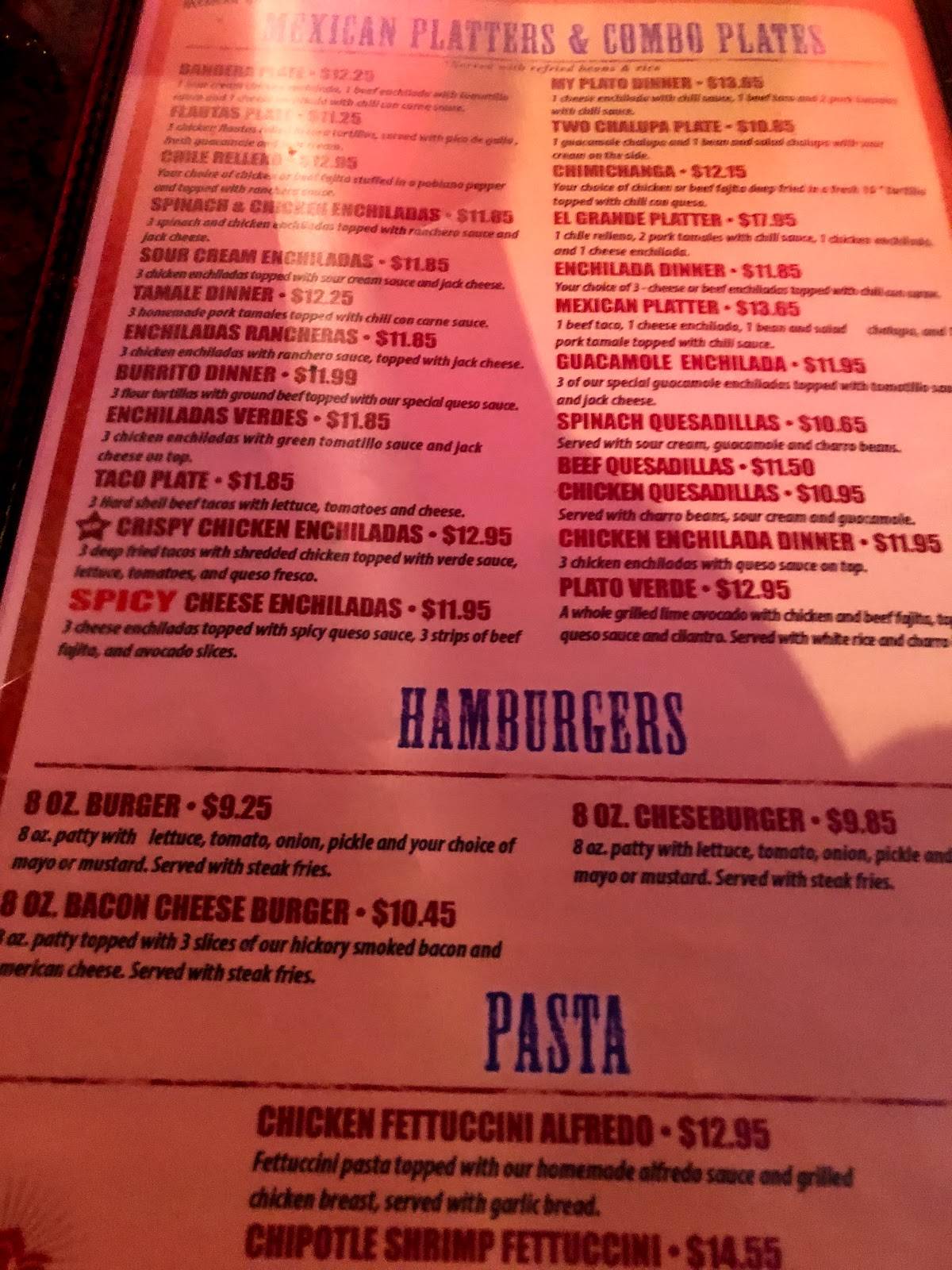 Menu at La Flor restaurant, Murphy