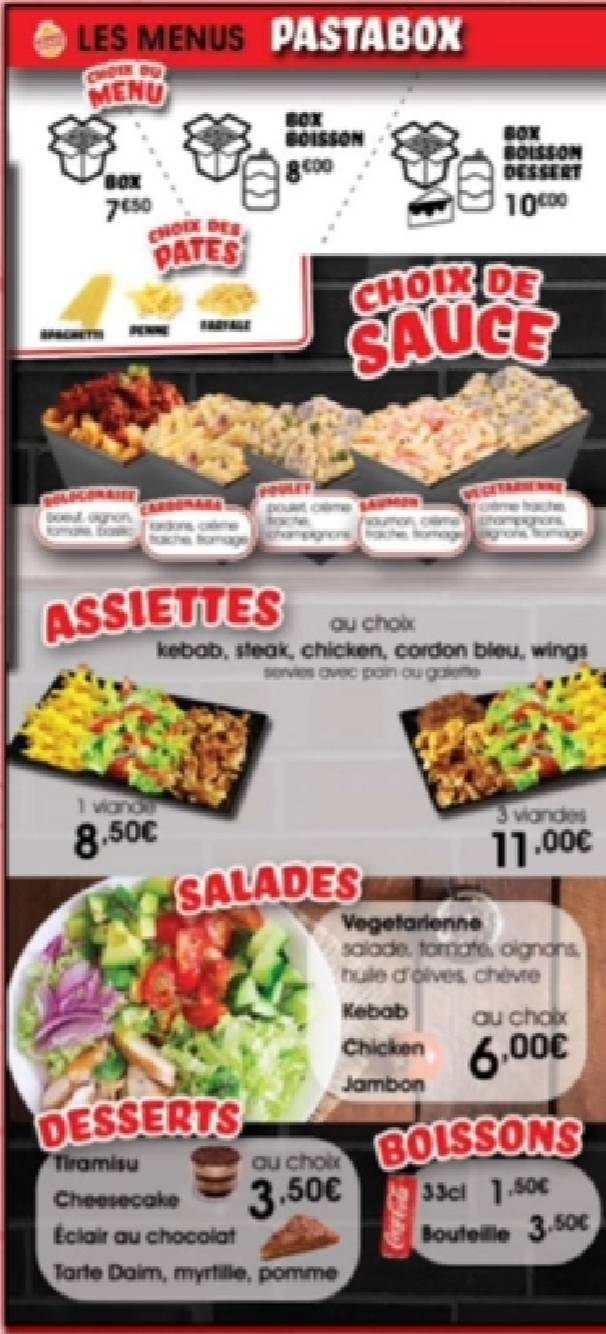 Menu at King Food restaurant, Nice, 12 Rue Sorgentino