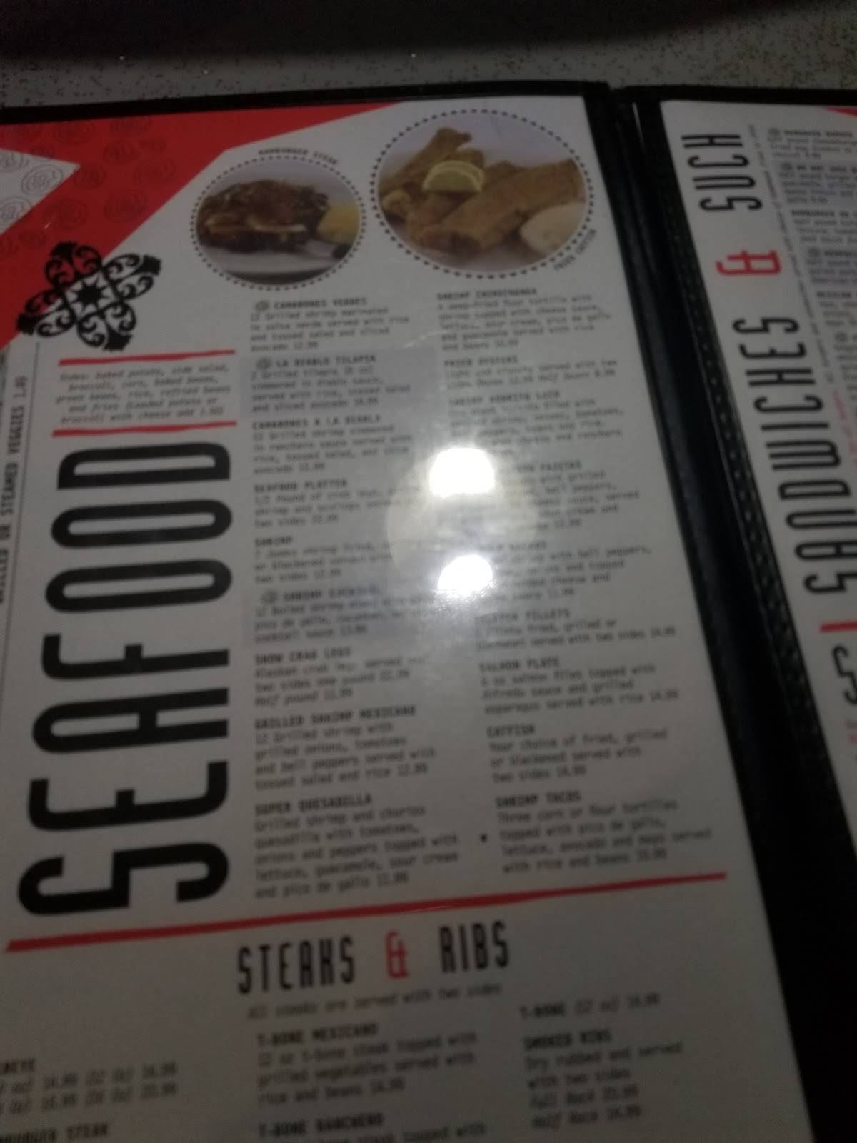 Menu at No Way Jose restaurant, Greenwood