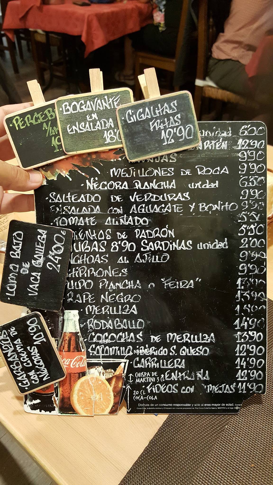 Menu at O CURRUNCHO restaurant, Madrid