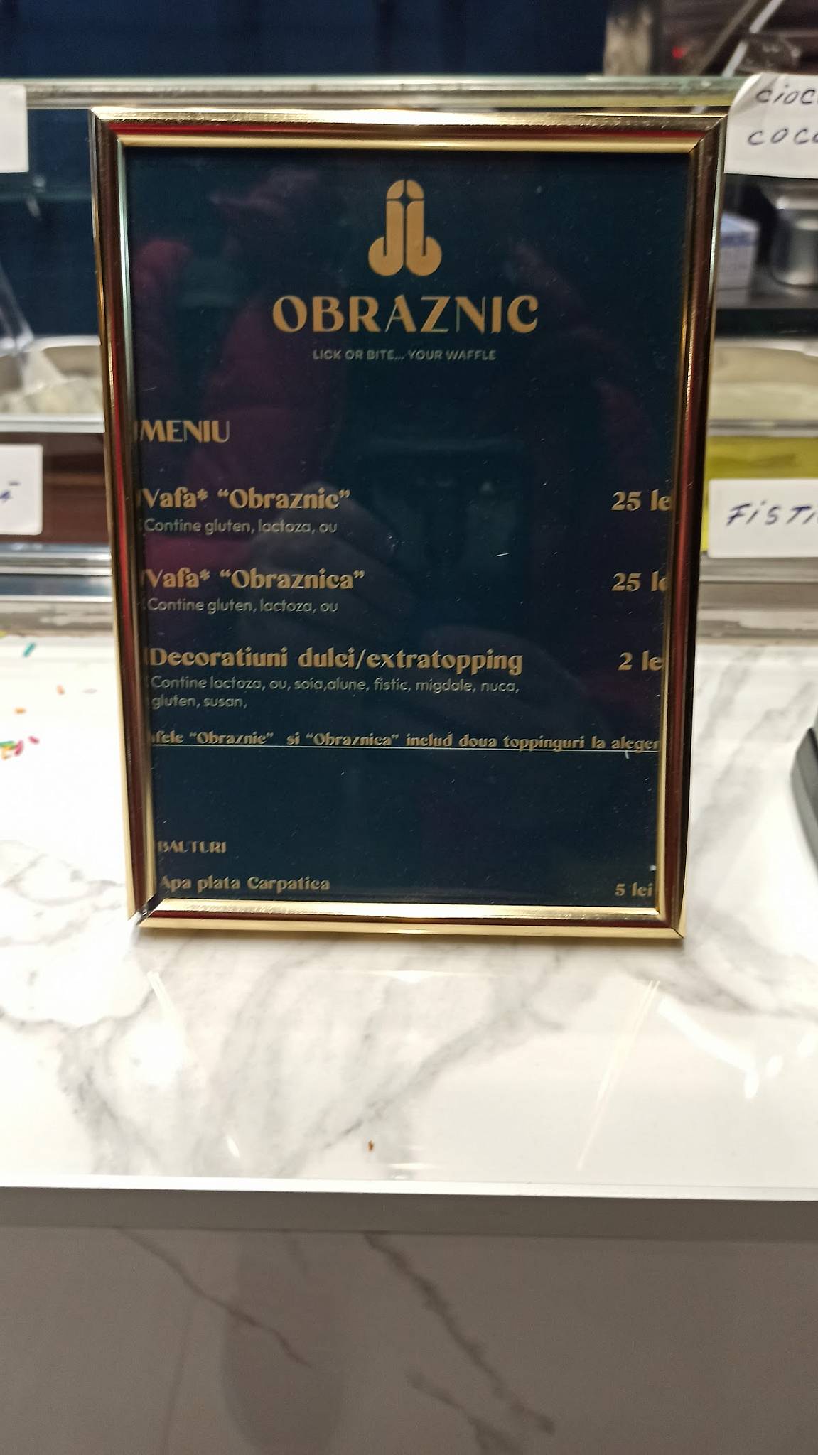 Menu at Obraznic, Bucharest