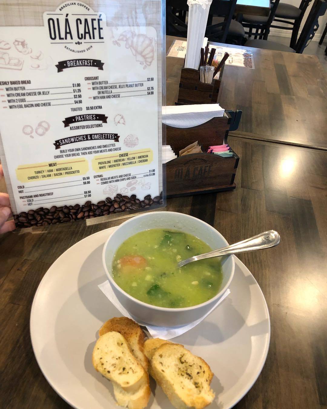 Menu at Ola Cafe, Hillside