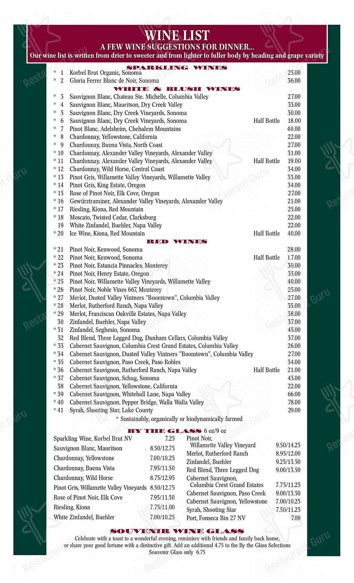 Menu at Old Faithful Snow Lodge Obsidian Dining Room restaurant, USA, 2 ...
