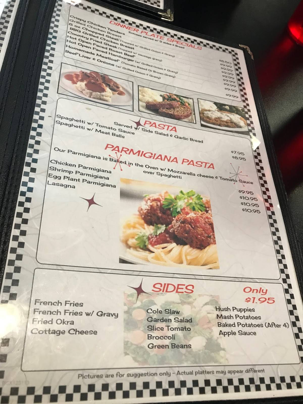 Menu at Old Time Diner restaurant, Leesburg