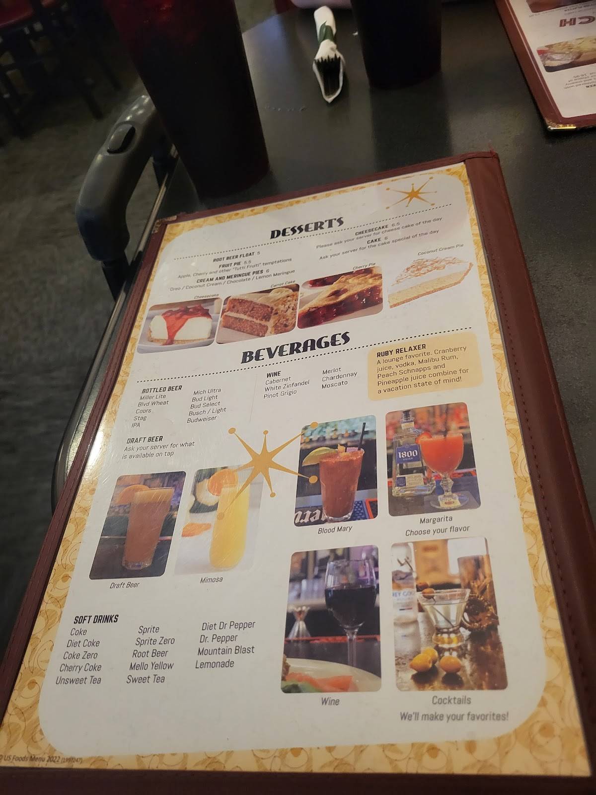 Menu at Oscar's Classic Diner steakhouse, Jefferson City