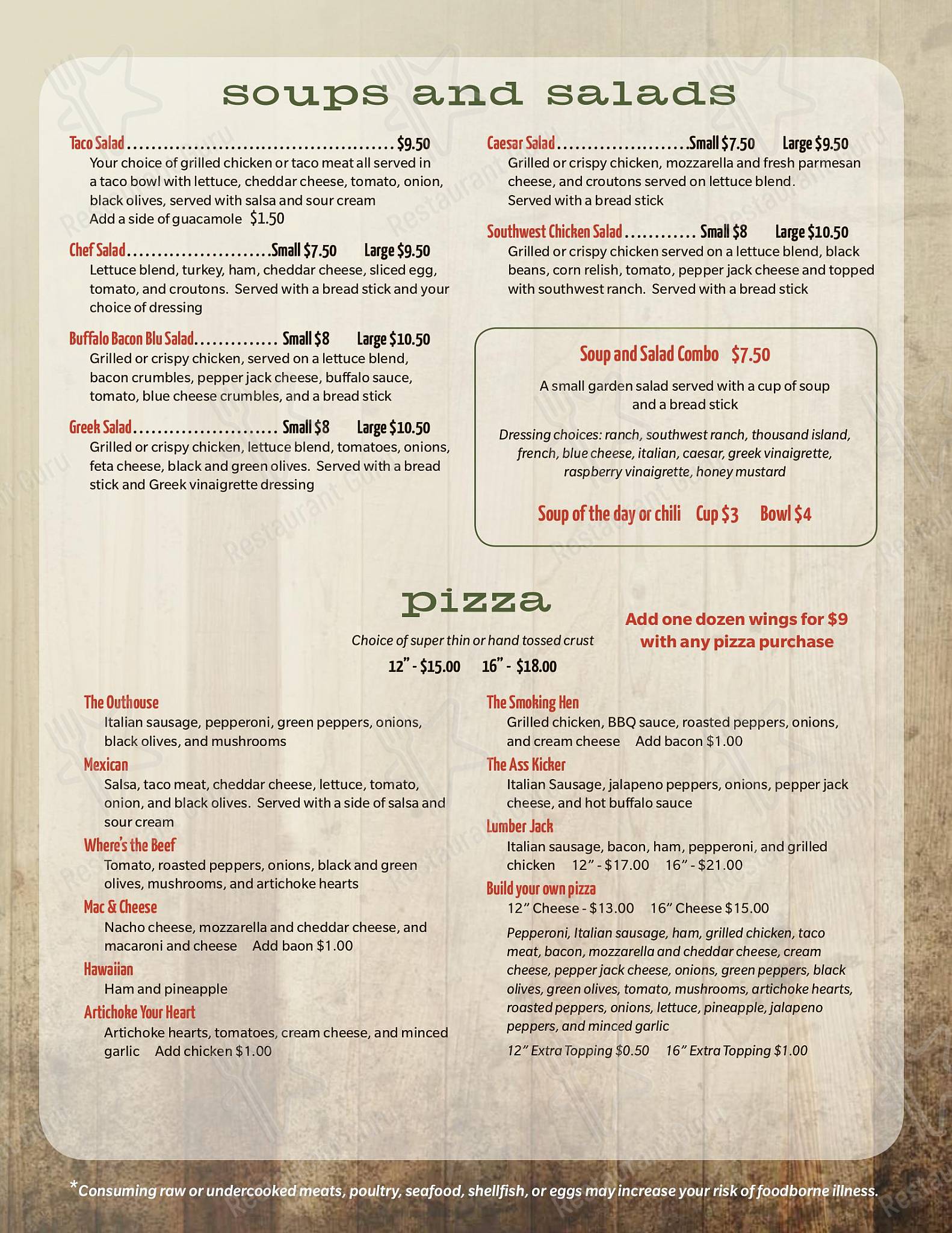Menu at The Outpost pub & bar, Sherwood