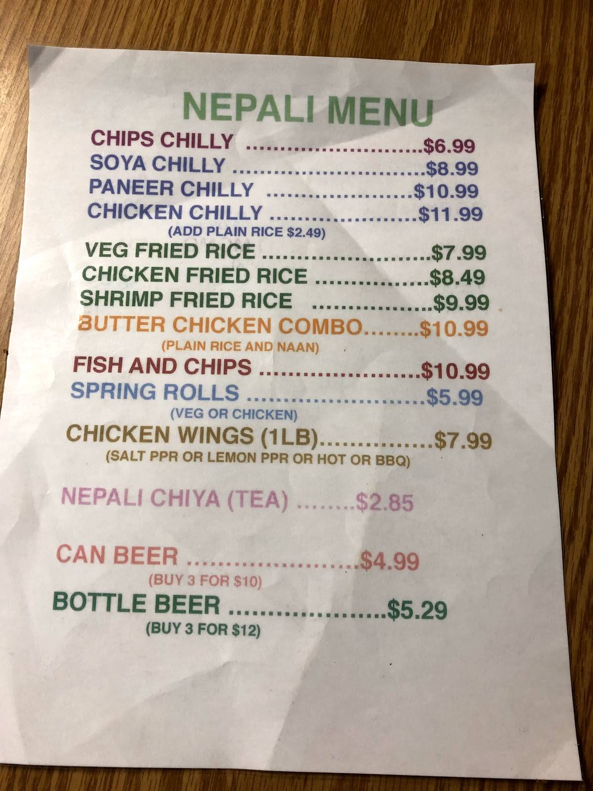 Menu au PATHWAY BURGERS & MOMOS fast food, Calgary