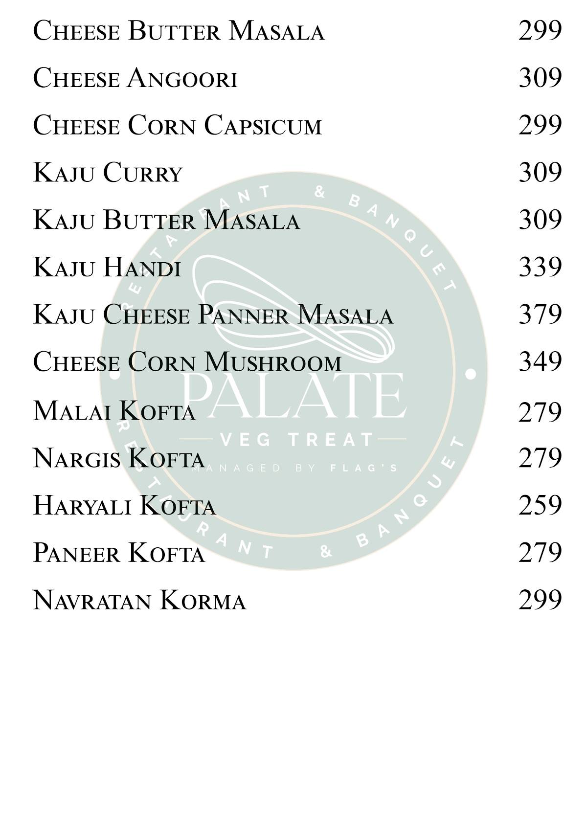 Menu at Palate Veg Treat Multi Cusine Restaurant, Jamnagar