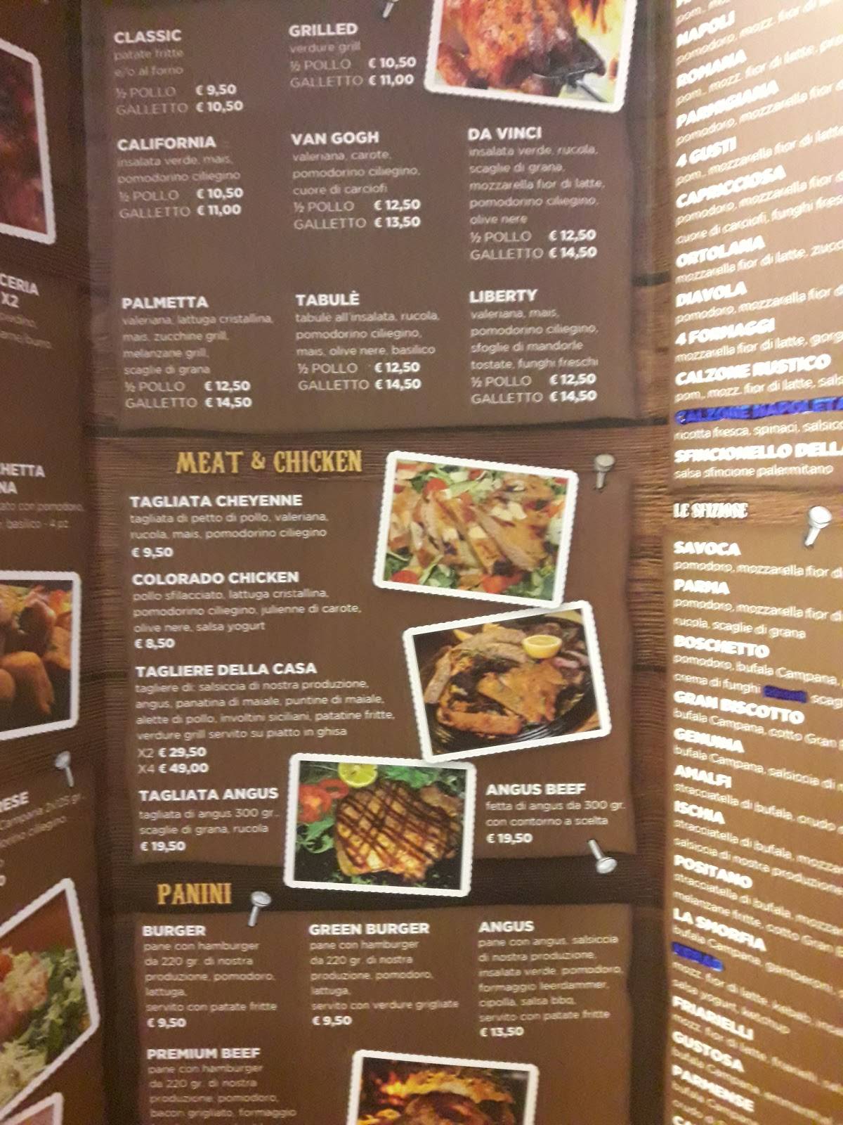Menu at La Braceria restaurant, Palermo, Via Nicoló Spedalieri