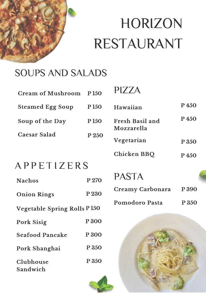Carta del pub y bar Panja Resort Palawan, Puerto Princesa
