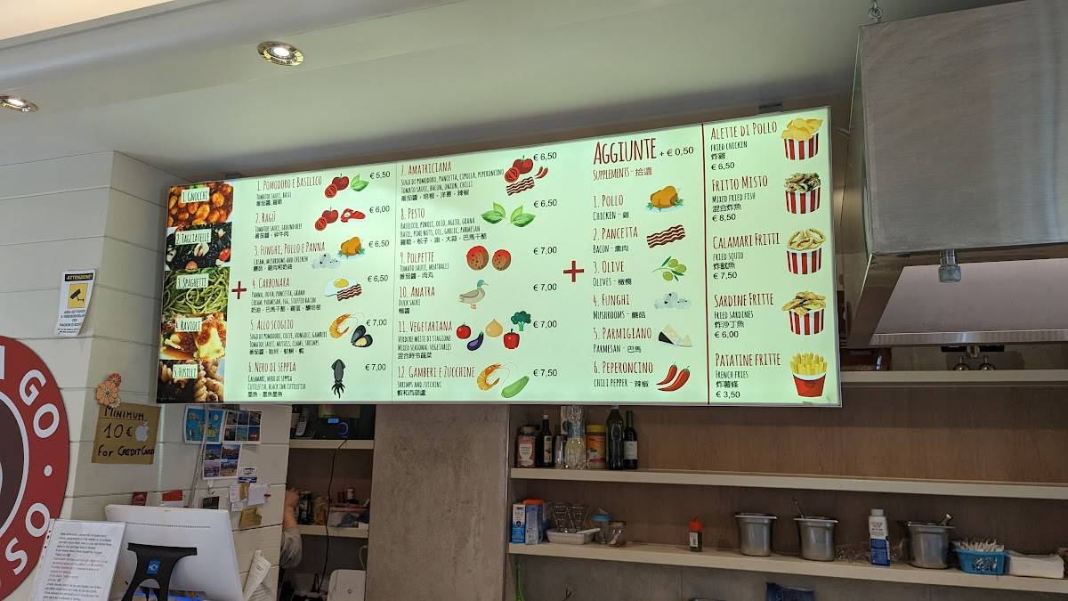 Menu at Pasta Go ・ Espresso fast food, Venice