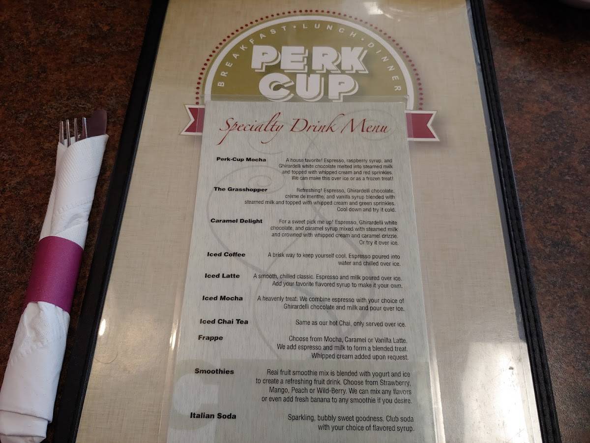 Menu at Perk Cup Café cafe, Berea