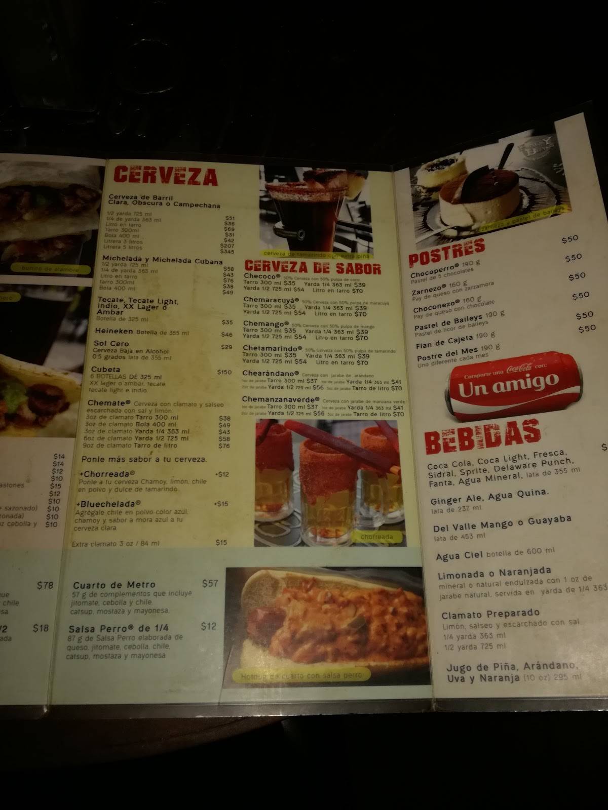 Menu at Perros y Burros San Mateo pub & bar, Naucalpan, Mega Comercial