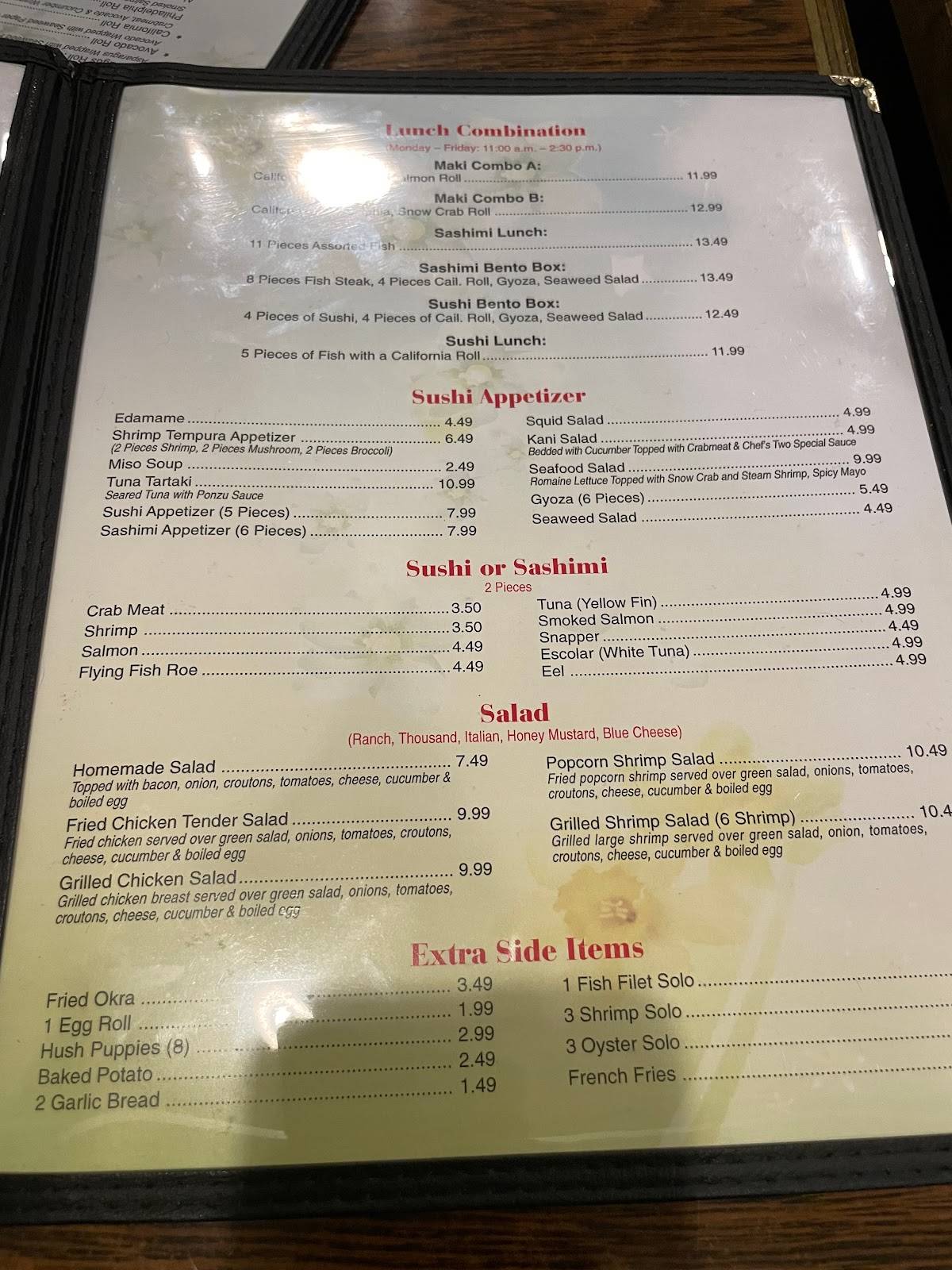 Menu at Red River Seafood & Steakhouse, Pineville, Monroe Hwy