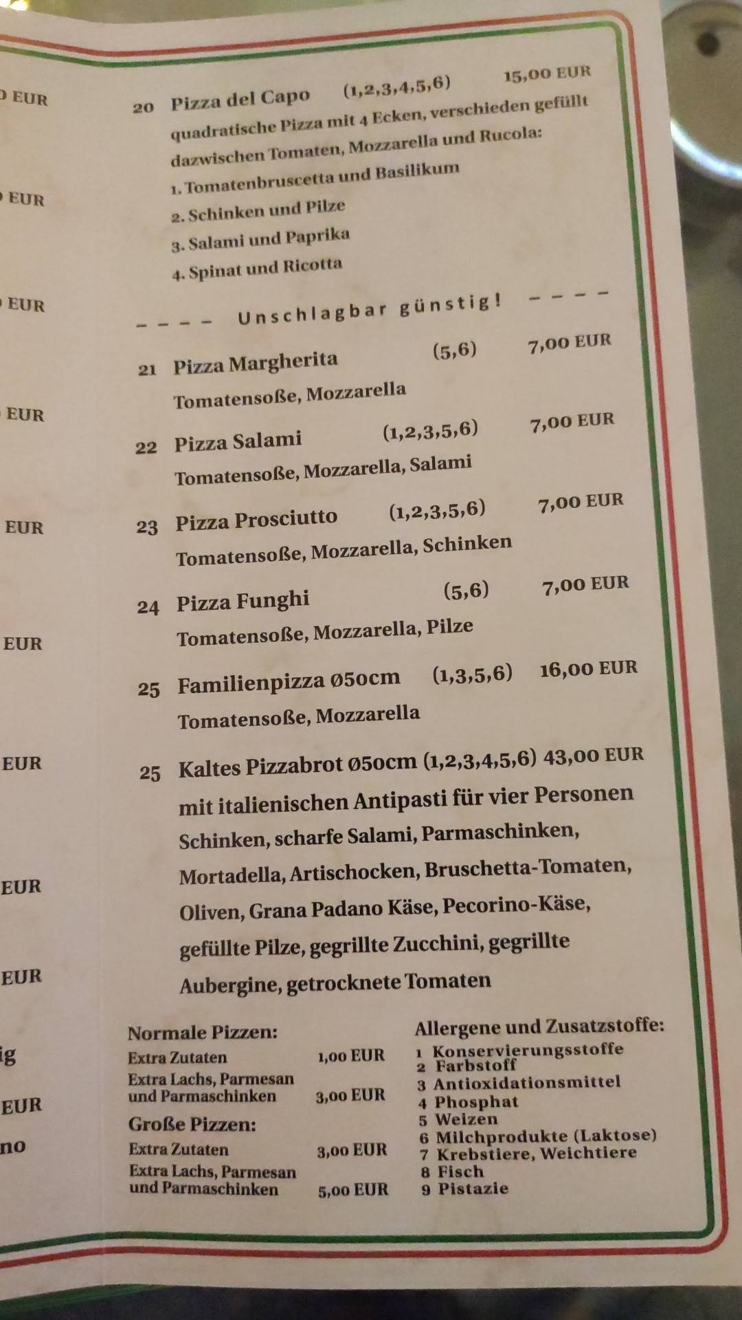 Speisekarte von Pizza Da Davide, Königsbach-Stein