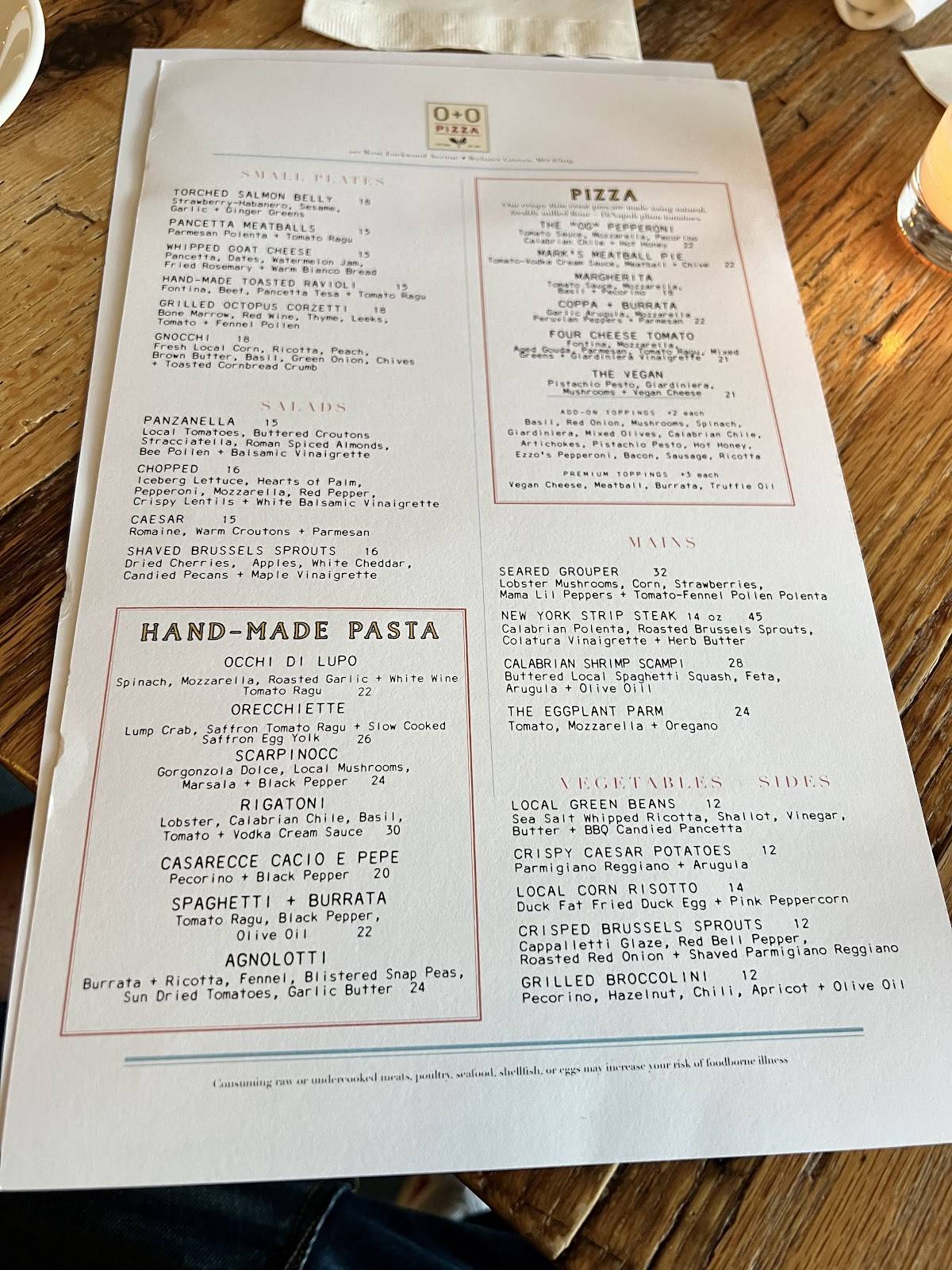 Menu at O+O Pizza pizzeria, Webster Groves