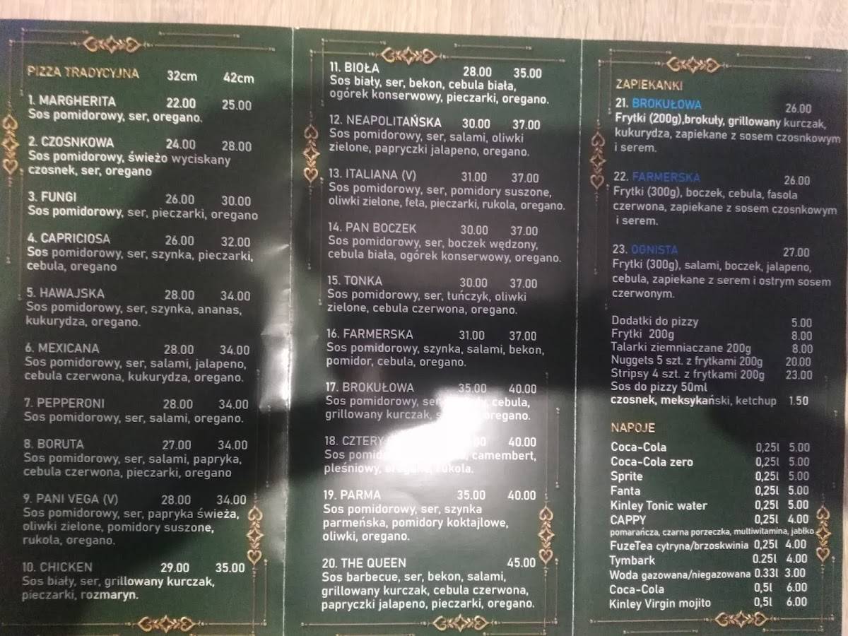 Menu at Pizzeria Queen, Świebodzice