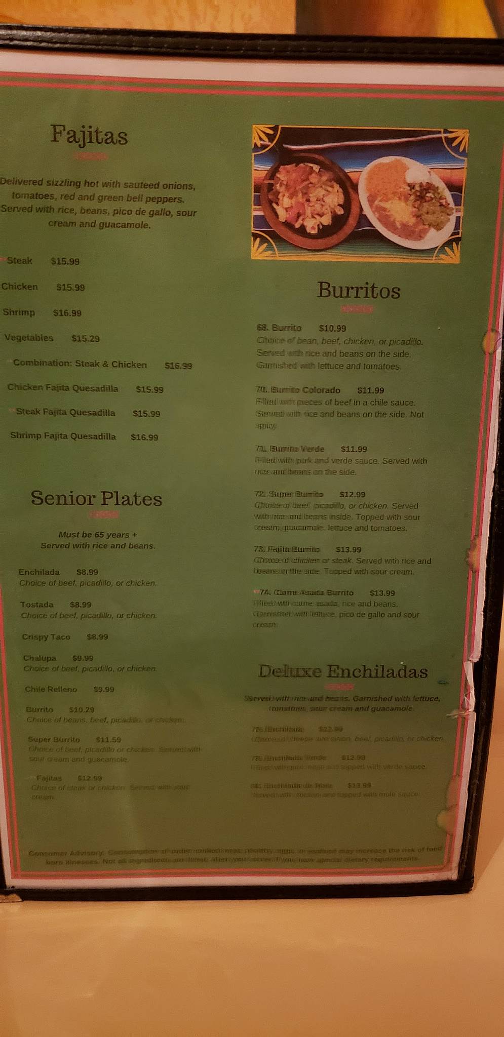 Menu at Playa Azul restaurant, Puyallup