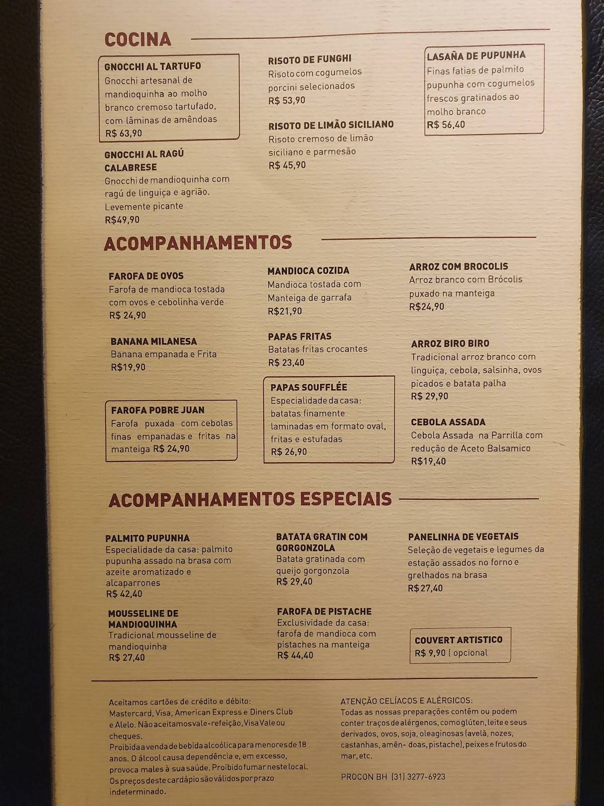 Menu em Pobre Juan BH Shopping BBQ, Belo Horizonte