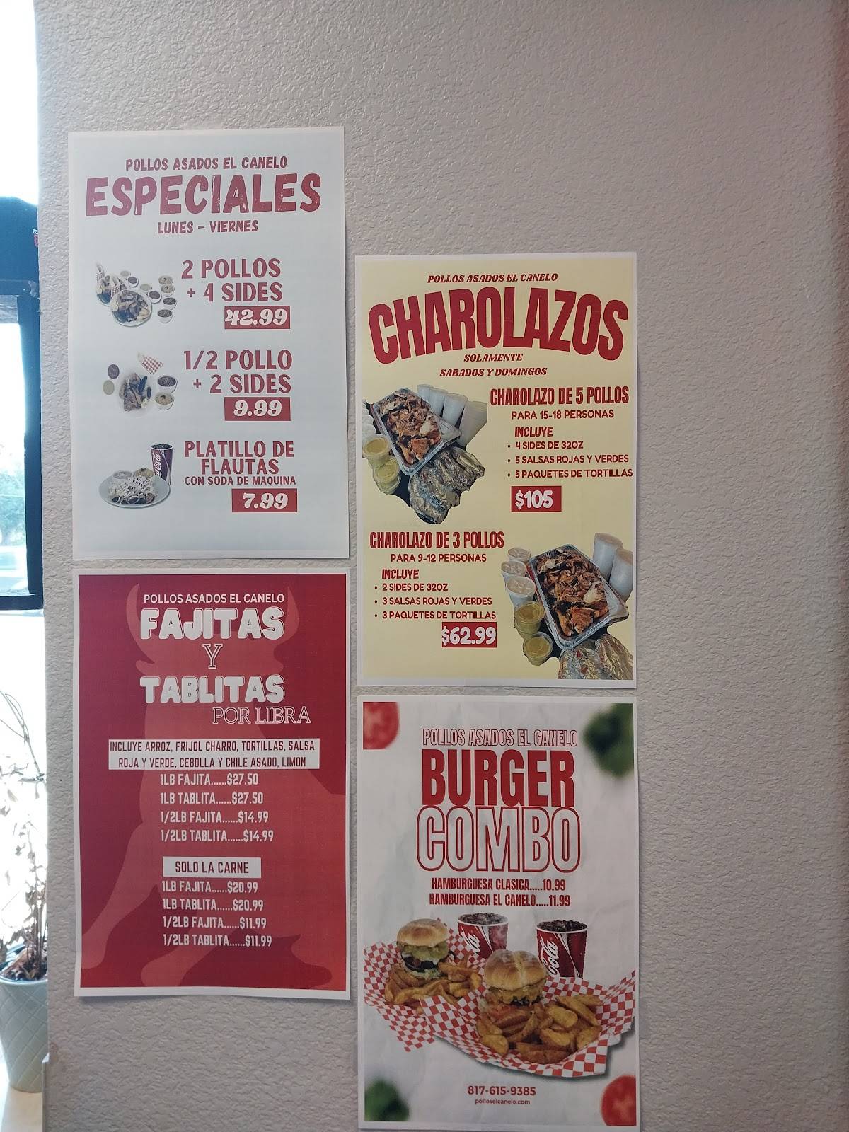 Menu at Pollos Asados El Canelo restaurant, Fort Worth