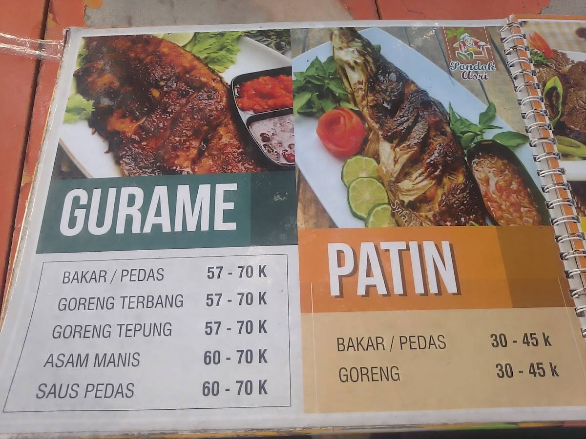 Menu at Pondok Asri Restaurant, Lumajang