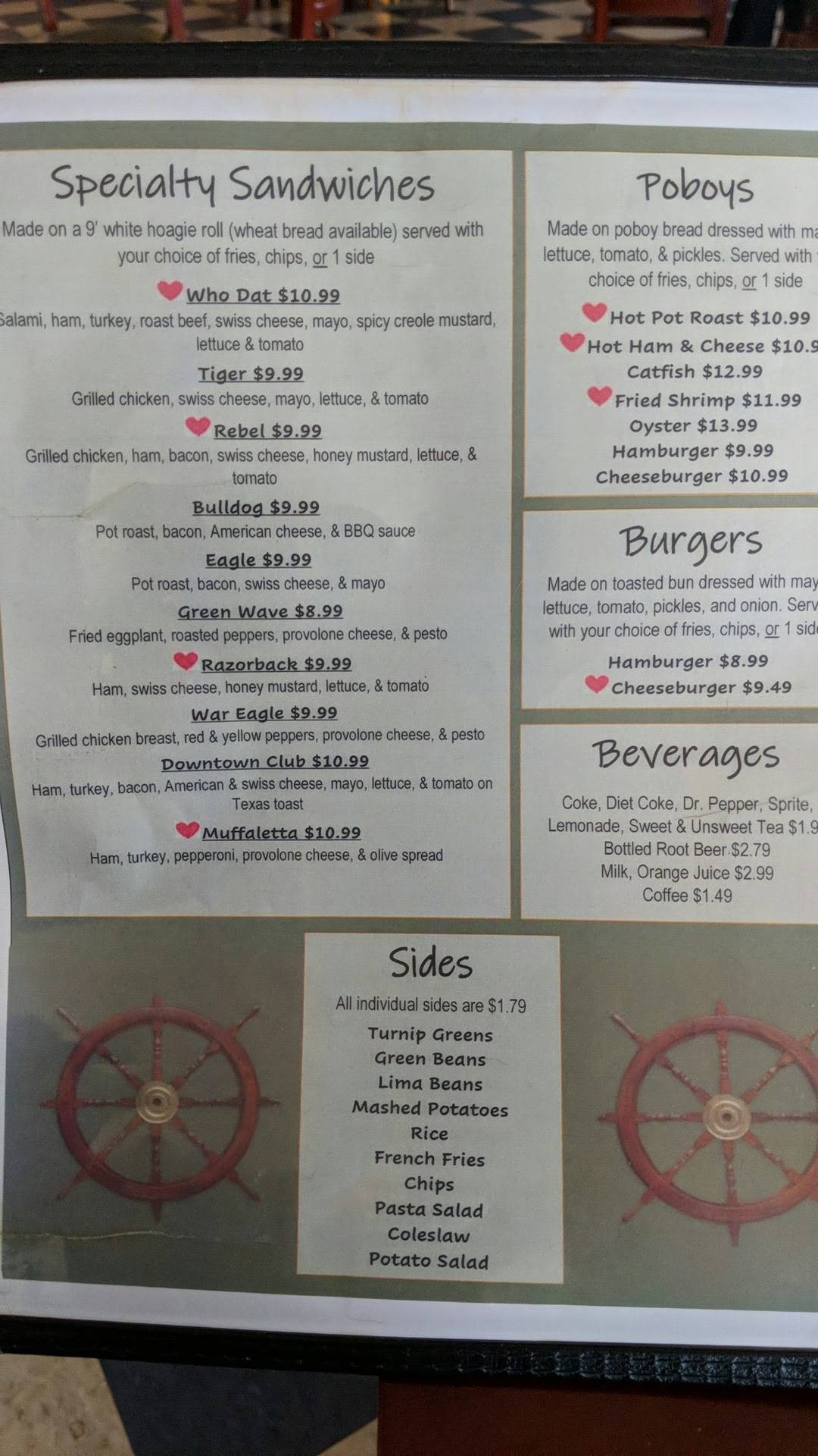 Menu at Port City Cafe, Biloxi, Pass Rd ste a