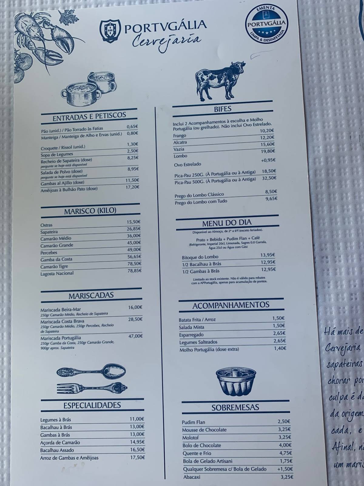 Menu em Cervejaria Portugália - Almirante Reis restaurante, Lisboa, Av ...