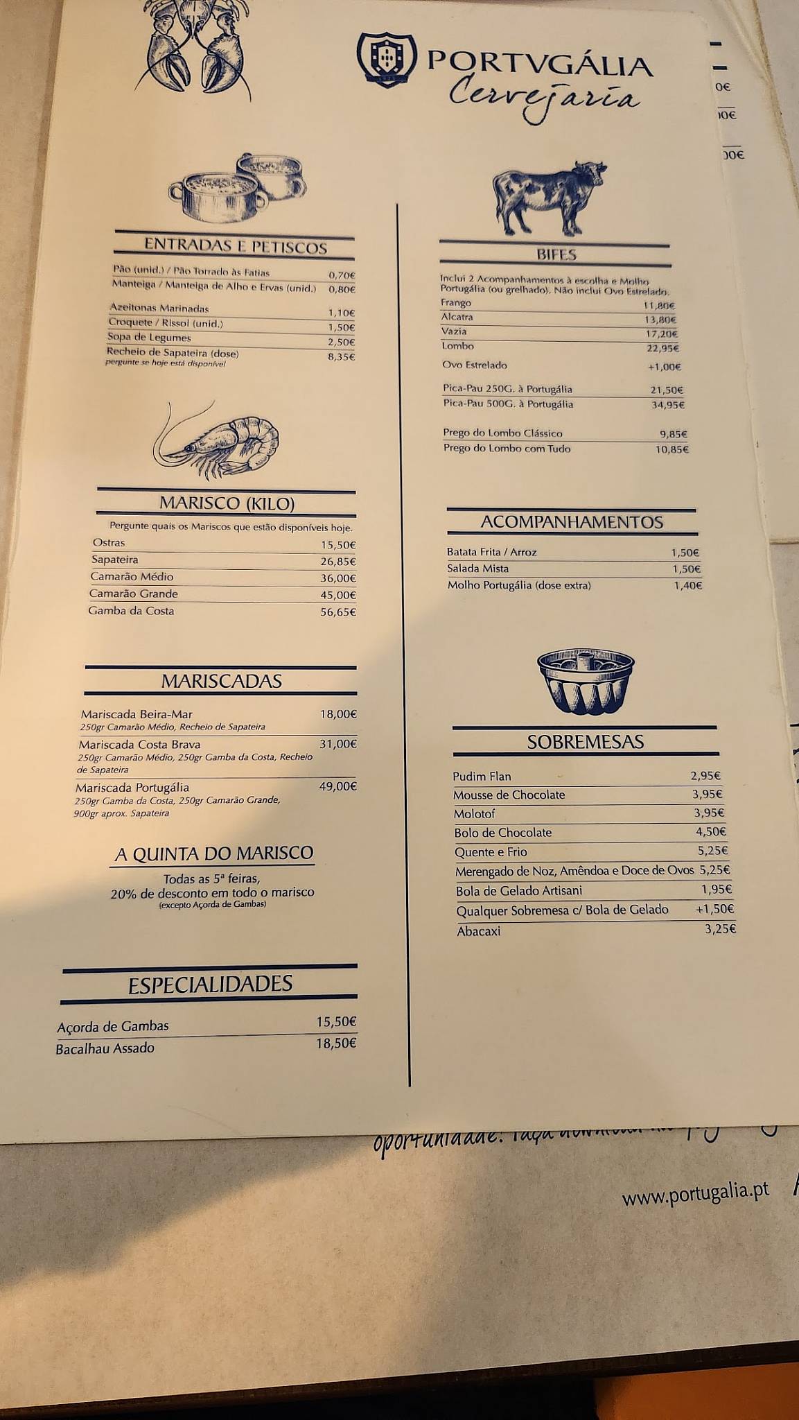 Menu em Cervejaria Portugália - Almirante Reis restaurante, Lisboa, Av ...