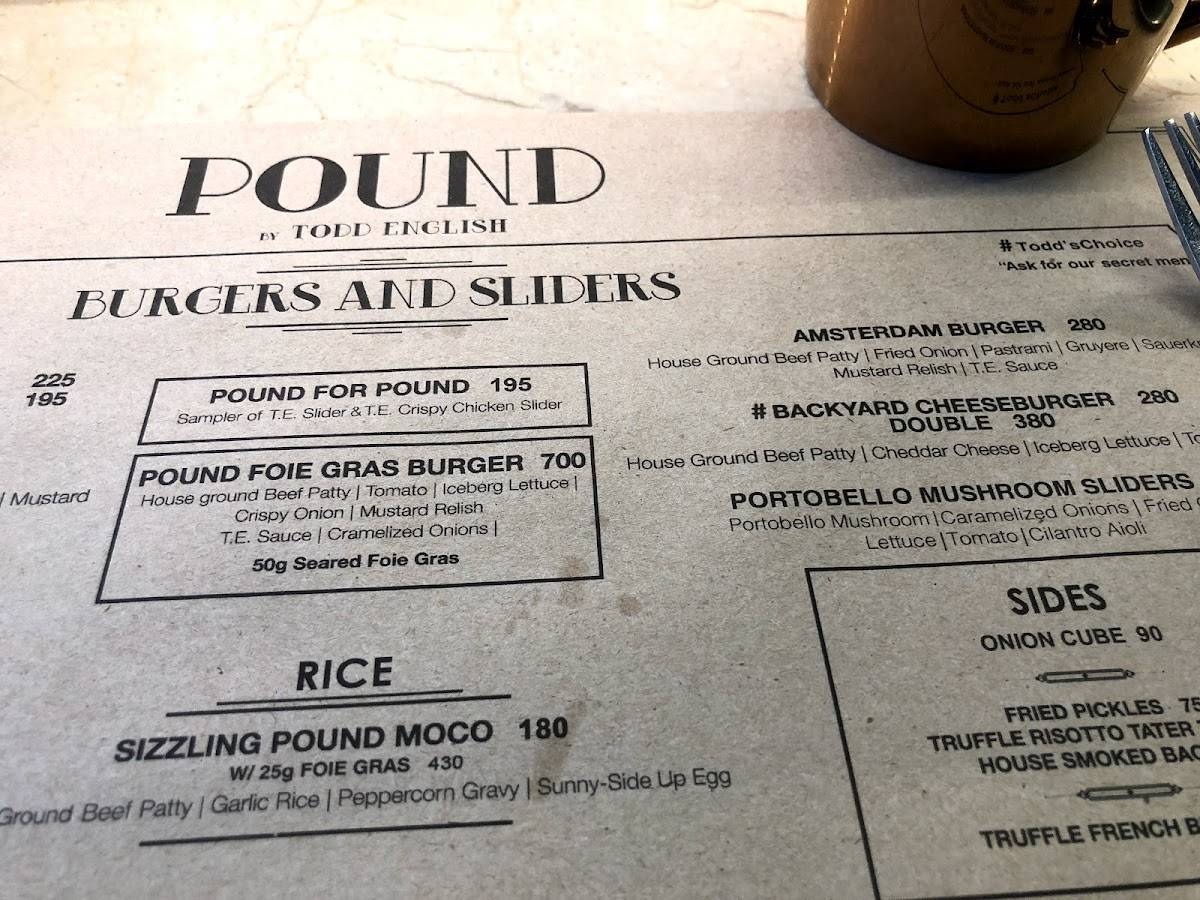 Menu at Pound x Flatterie - Mall of Asia restaurant, Pasay, GXMJ+PPH
