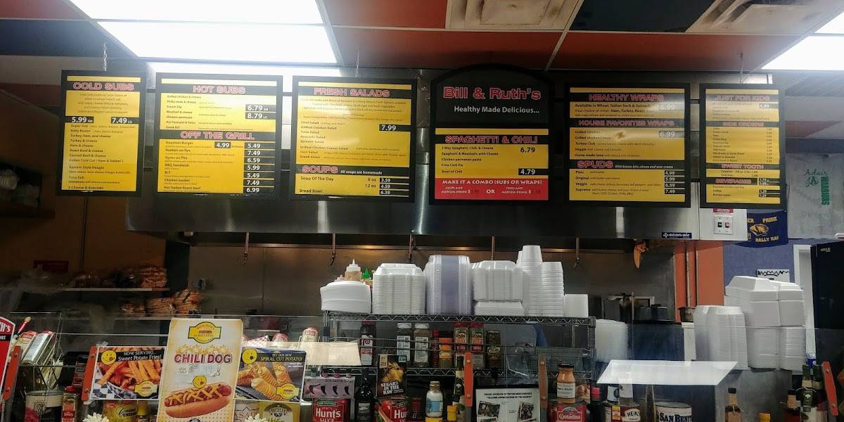 Menu at Bill & Ruth's Subs and Burgers Pryor restaurant, Pryor