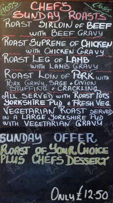 Menu at The Adelaide pub & bar, Teddington, 57 Park Rd