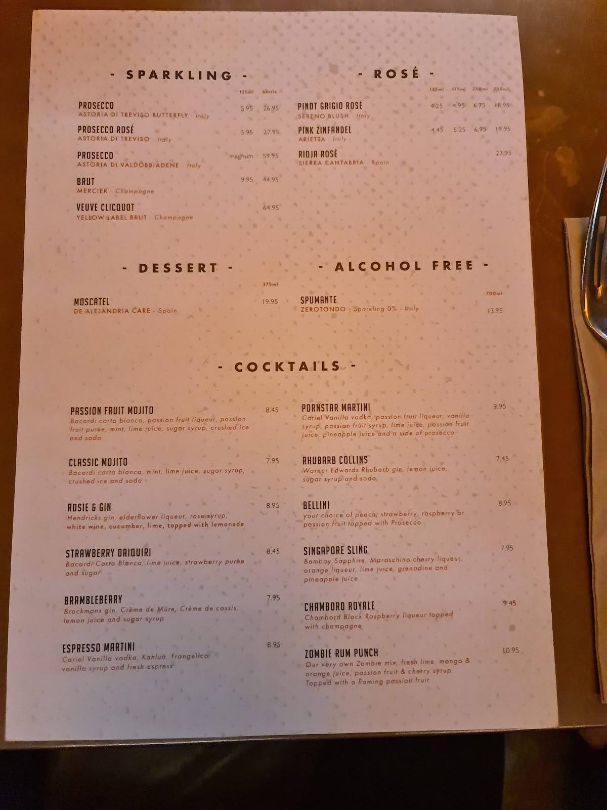Menu at Blockhouse at The Sheet Anchor pub & bar, Whitmore, Newcastle Road
