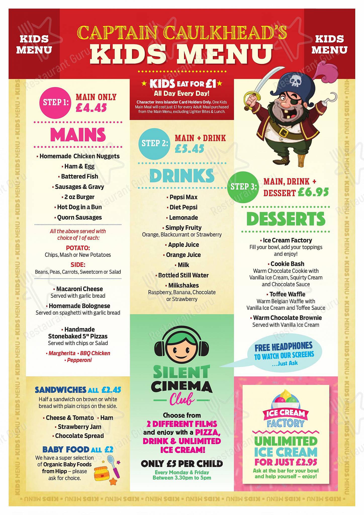 Menu at Caulkheads pub & bar, Sandown