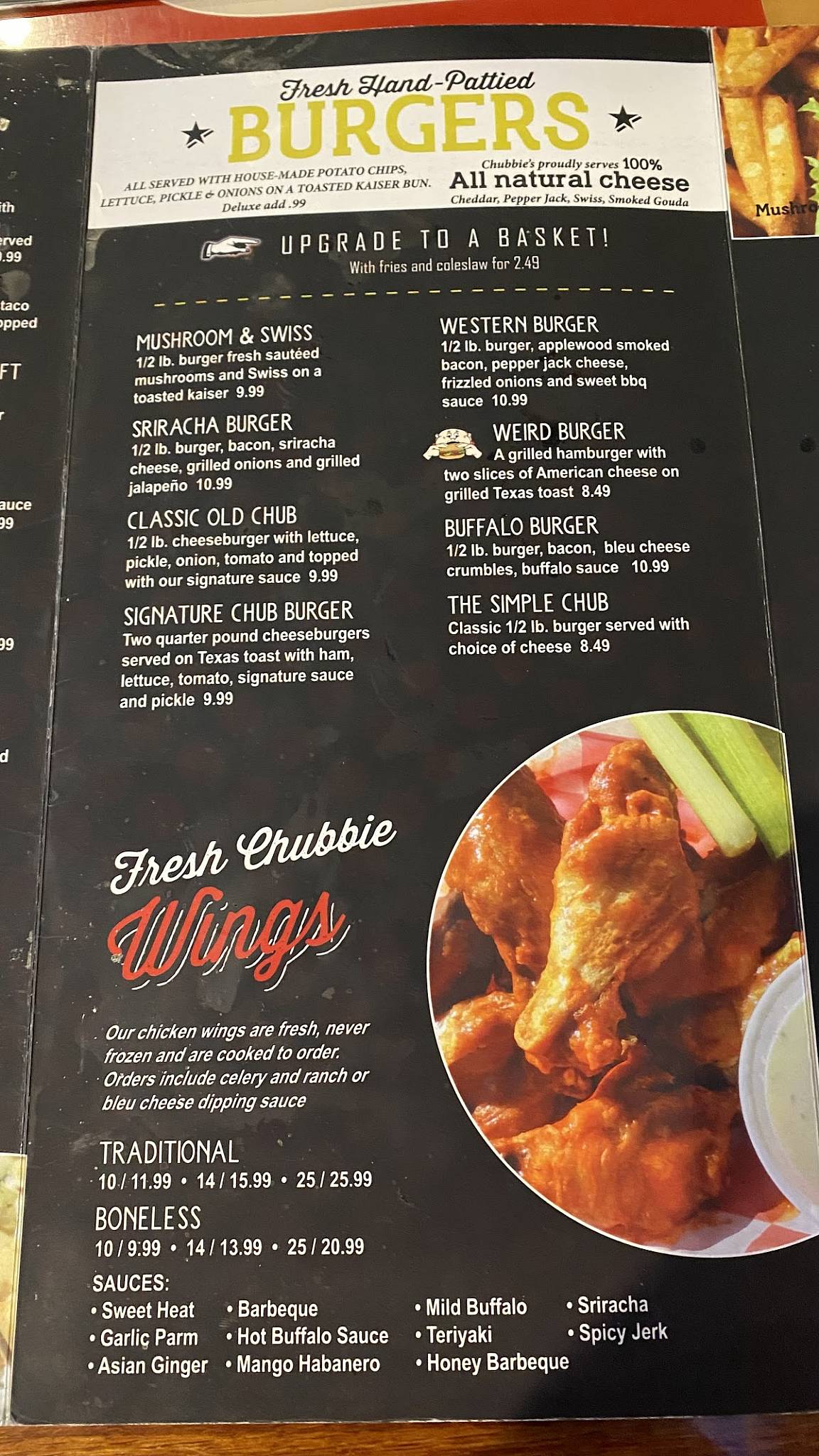 Menu at Chubbies Pub And Grub, Syracuse
