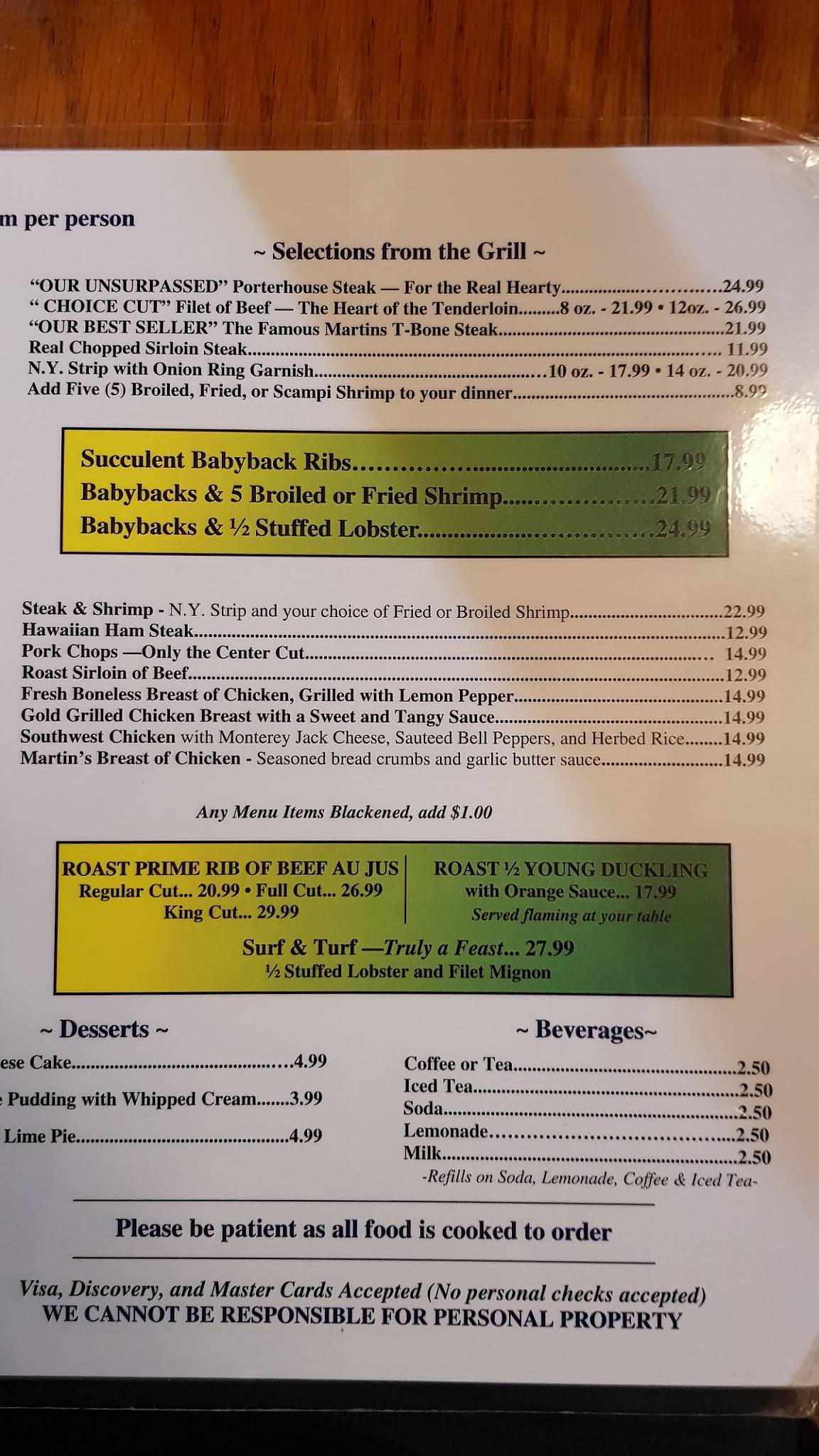 Menu at Crave's Coastal Kitchen & Cocktails pub & bar, Flagler Beach