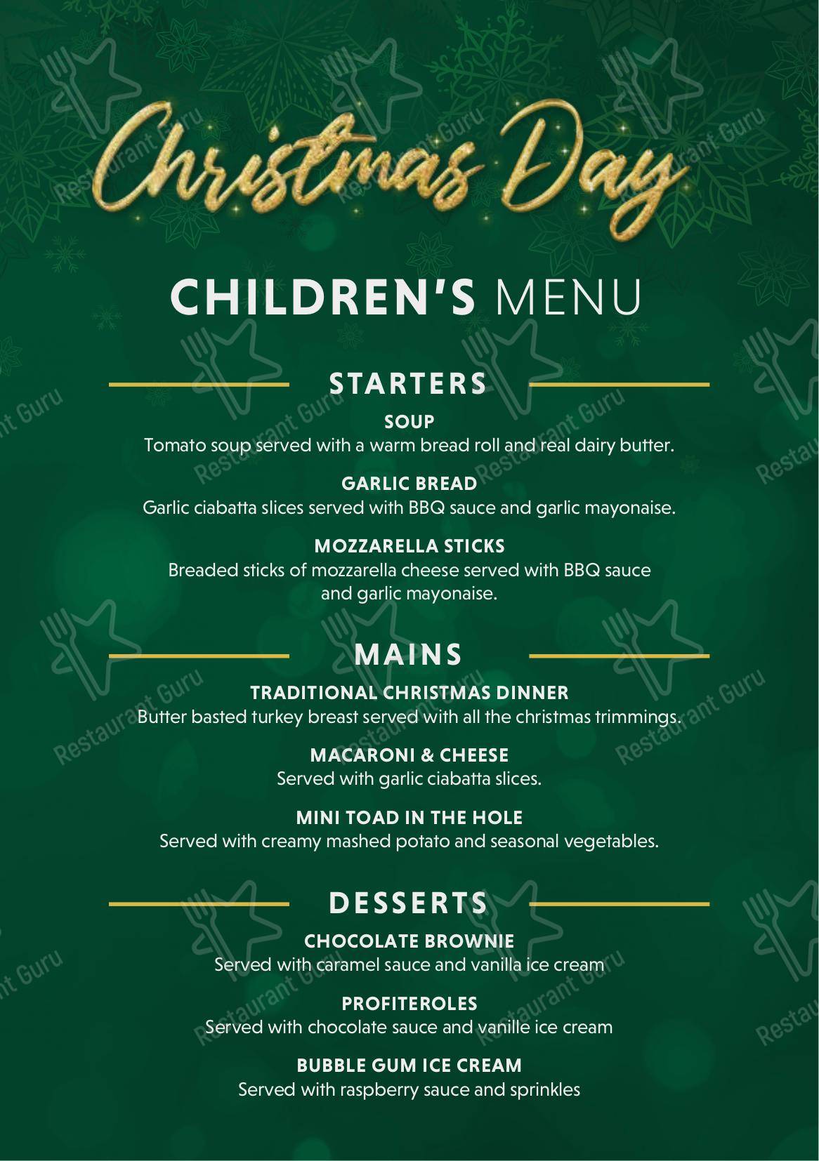 Menu at Derby Arms pub & bar, Prescot, 635 Knowsley Ln