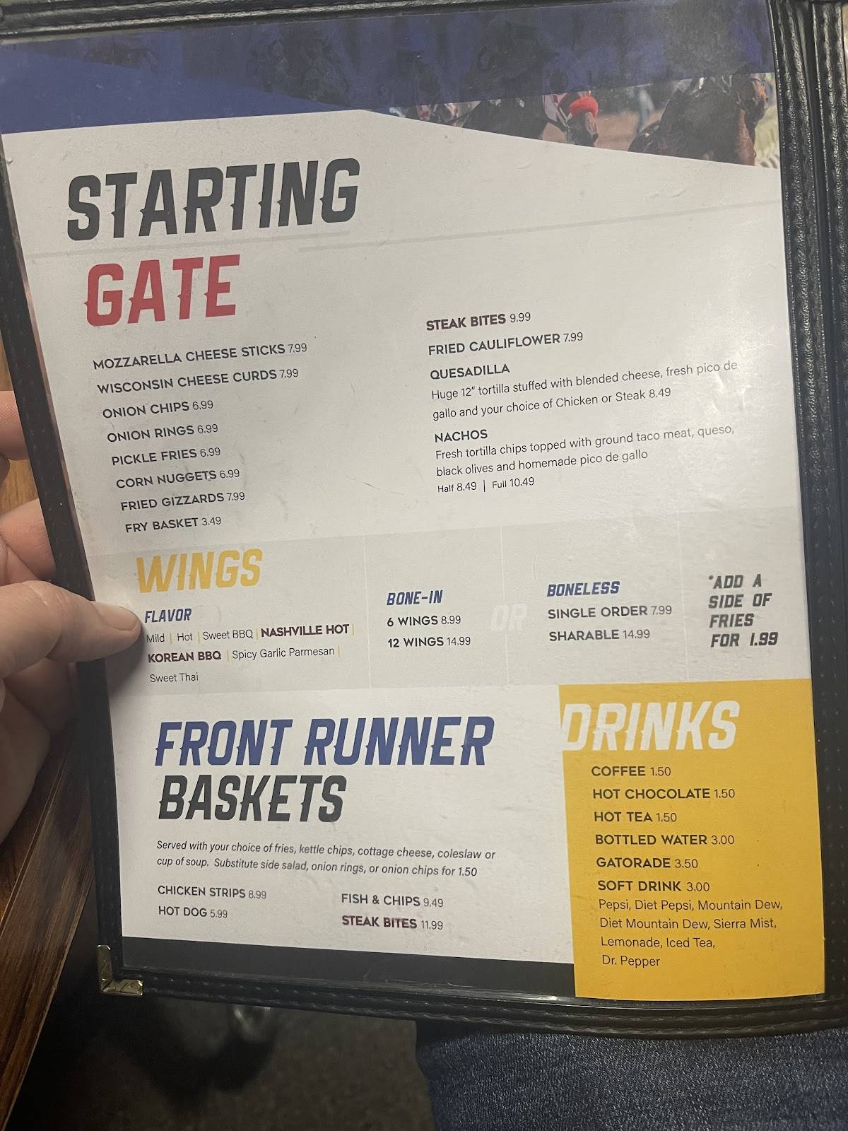 Menu at Finish Line Restaurant, Grand Island