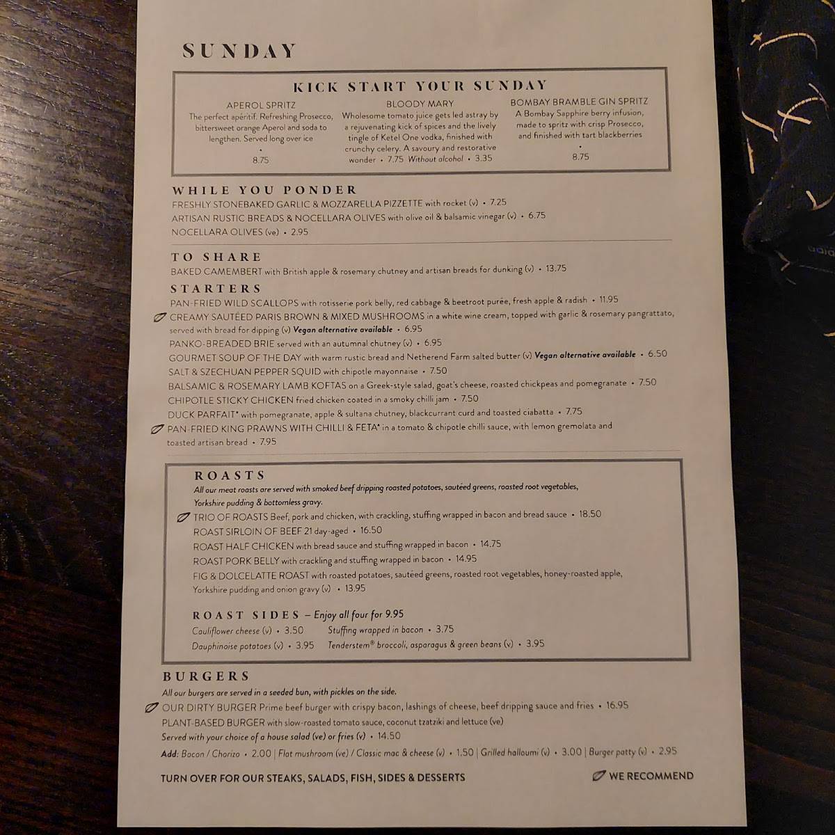 Menu at George & Dragon Epping pub & bar, Epping