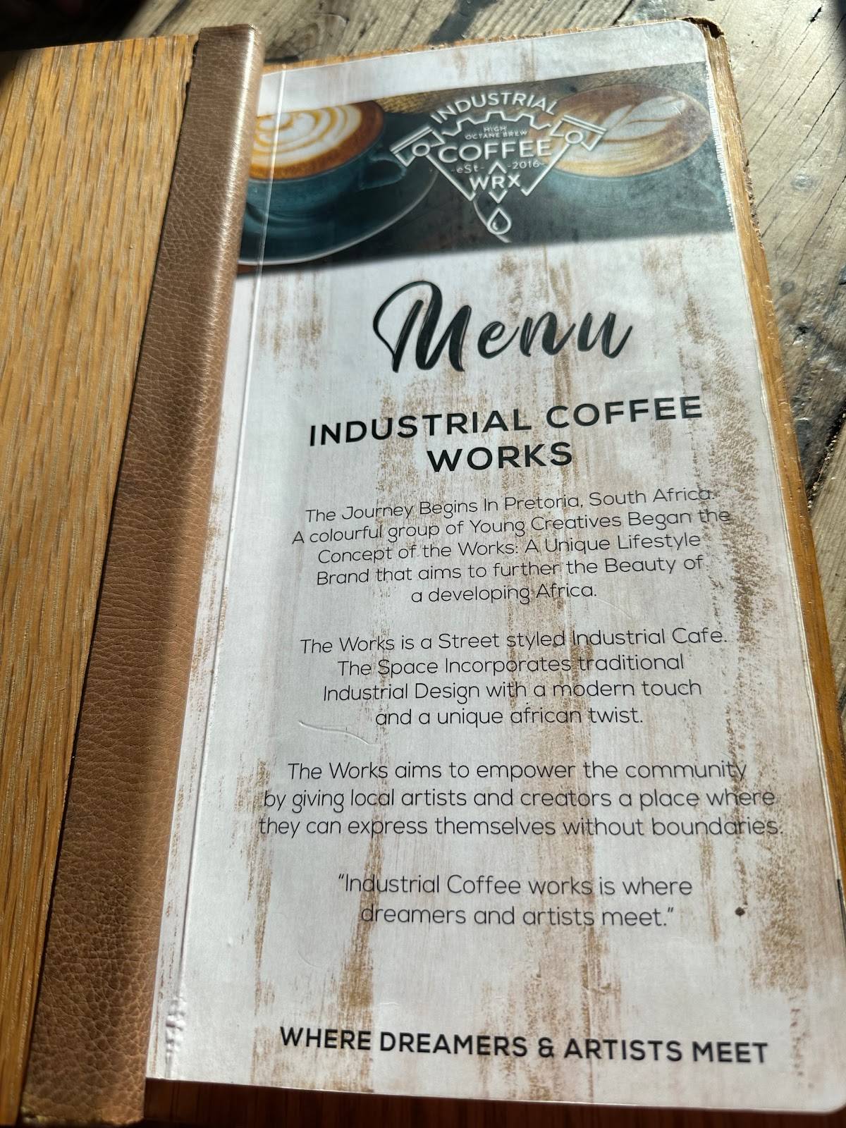 Menu at Industrial Works pub & bar, Centurion