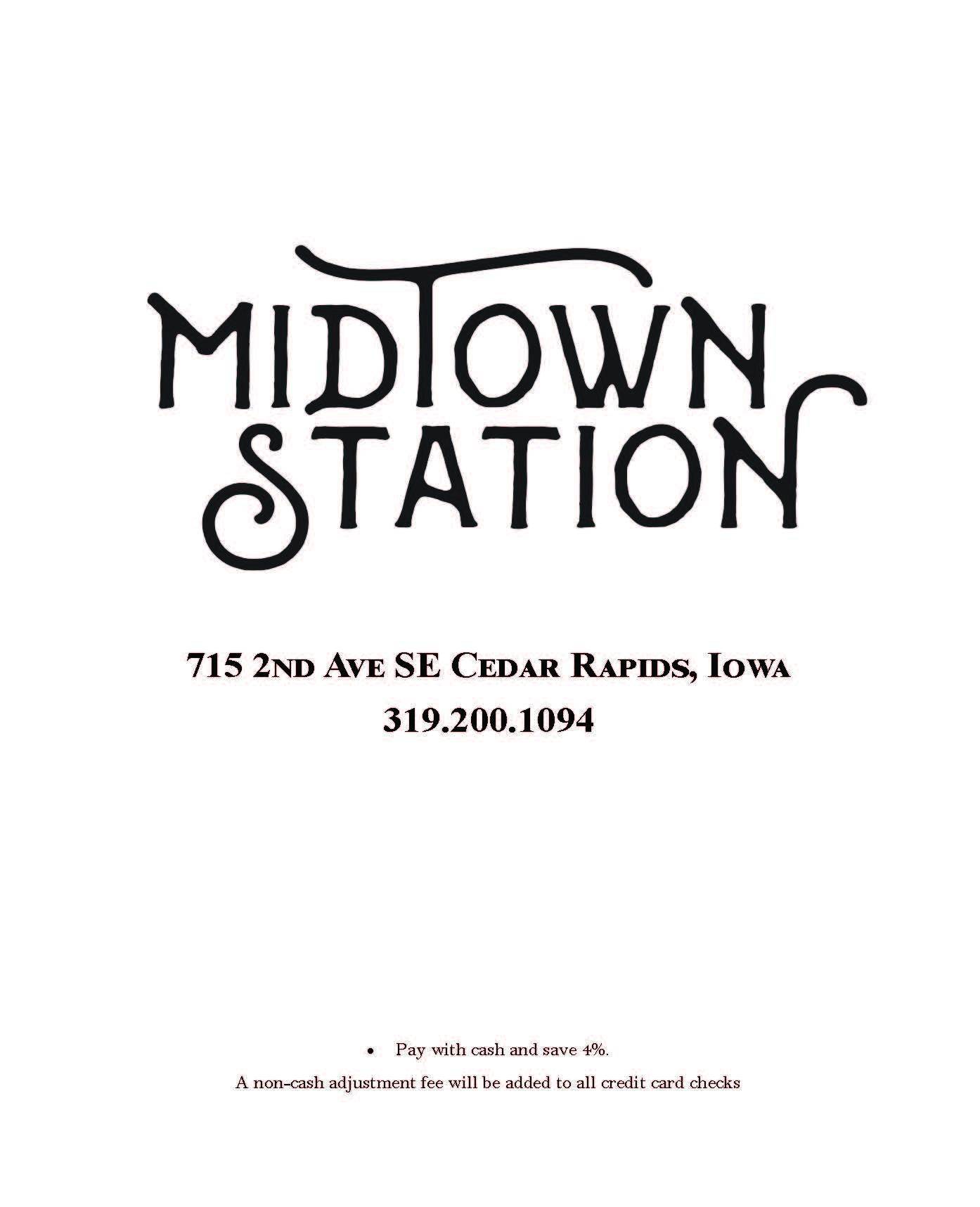 Menu at Midtown Station pub & bar, Cedar Rapids