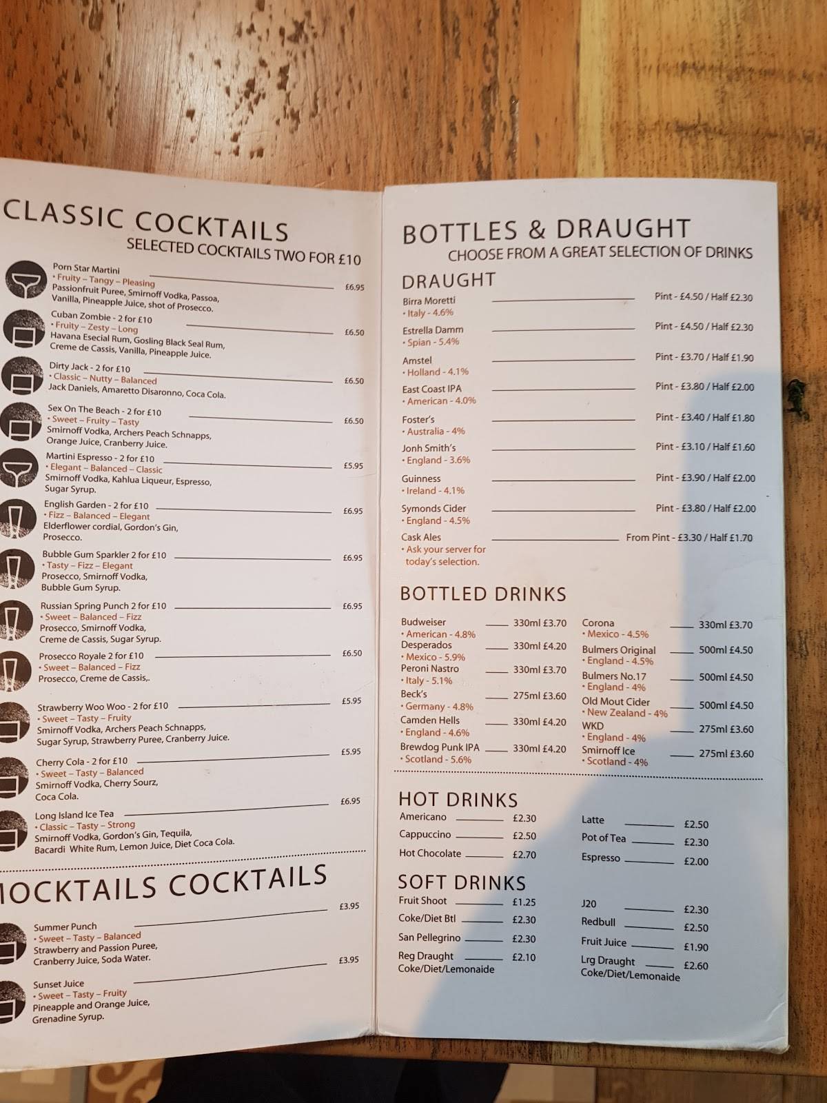 Menu at Saracens Head pub & bar, Lymm, Paddock Ln